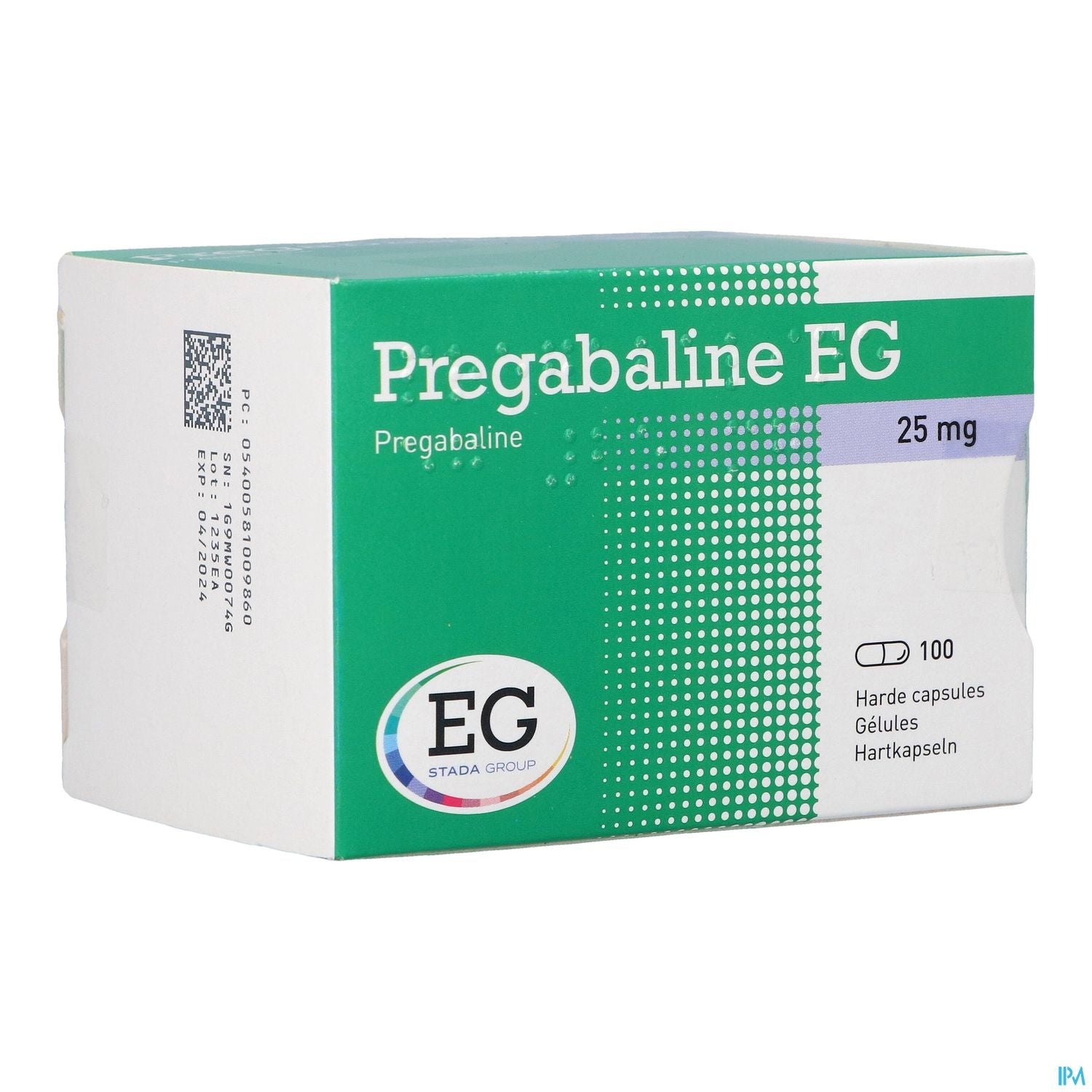 Pregabaline EG 25mg | 100 capsules | Epilepsie en zenuwpijn – BENU