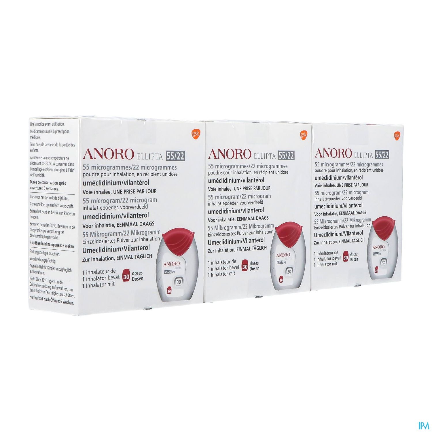 Anoro Ellipta 55/22 mcg | 90 doses | Voies respiratoires