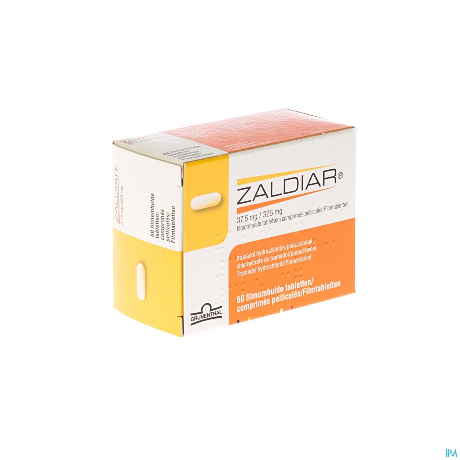 Zaldiar 37,5 mg/325 mg | 60 comprimés pelliculés | Analgésique – BENU