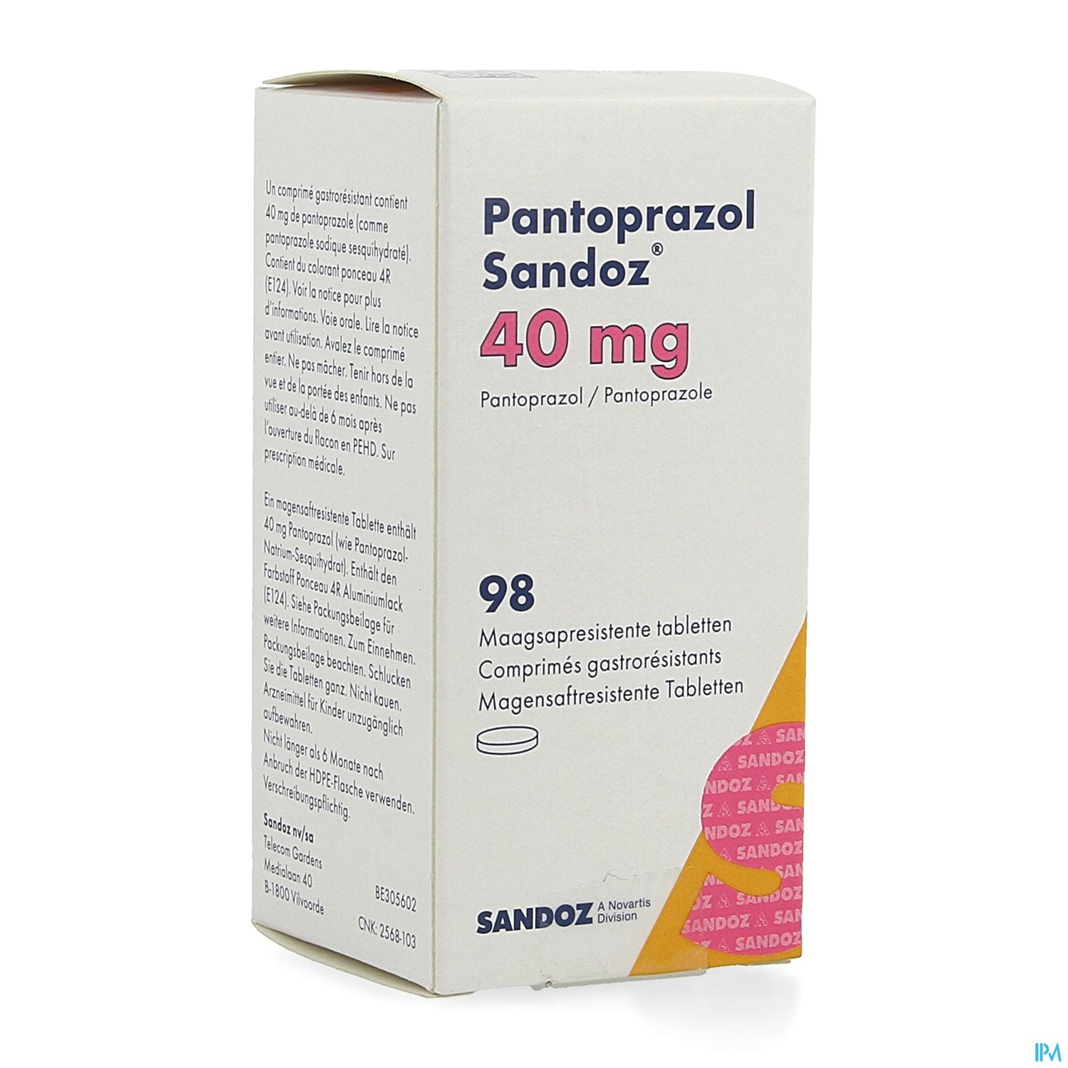 Pantoprazol Sandoz 40mg | 98 tabletten container | Maagzuurremmer – BENU