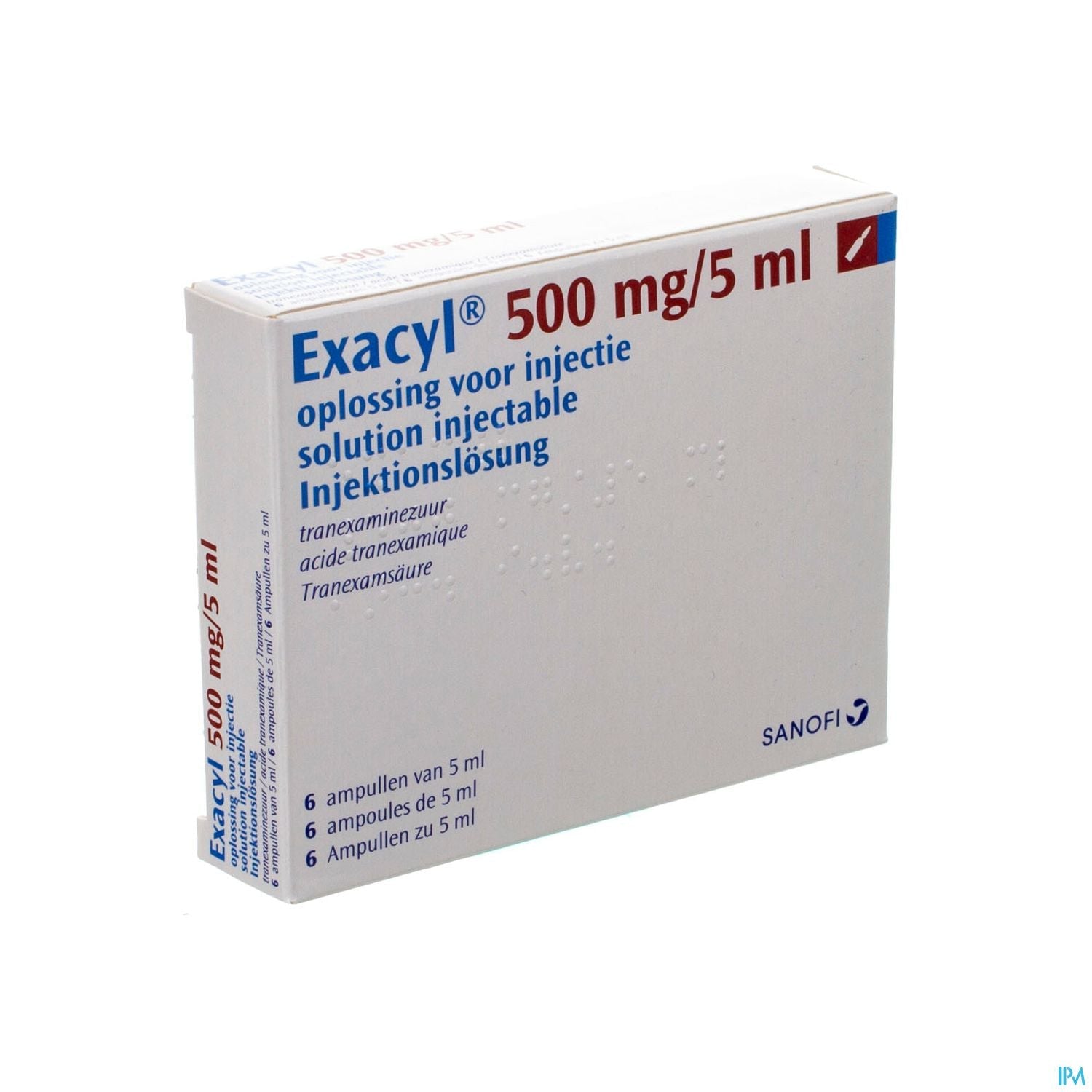 Exacyl 500mg/5ml | 6 injectieampullen | Antifibrinolyticum bloedingen