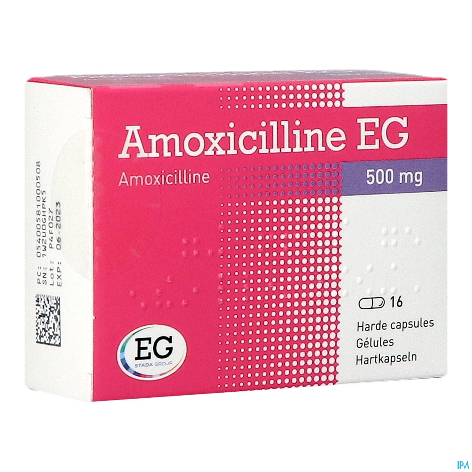 Amoxicilline EG 500mg | 16 capsules | Antibiotica – BENU