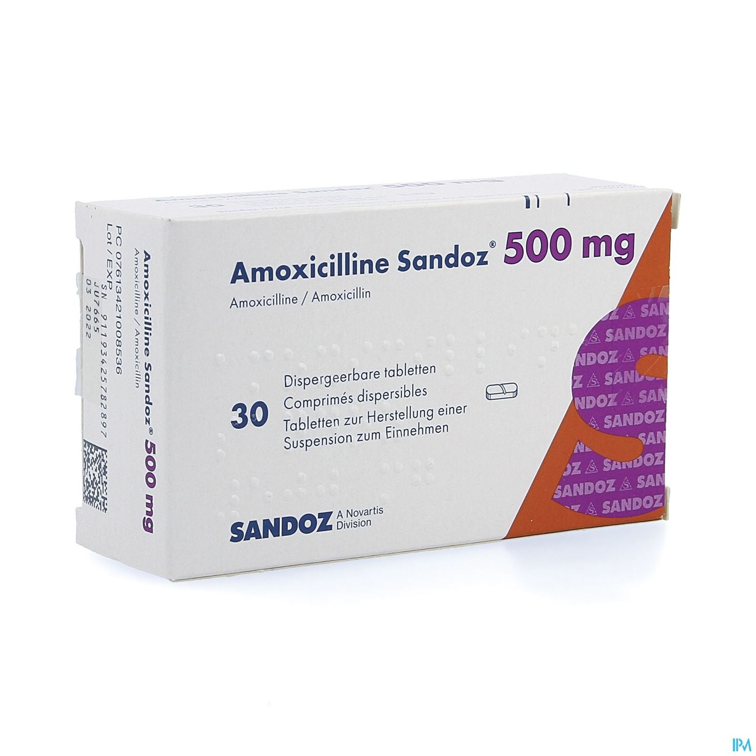 Amoxicilline Sandoz 500mg | 30 disp. tabletten | Antibiotica – BENU