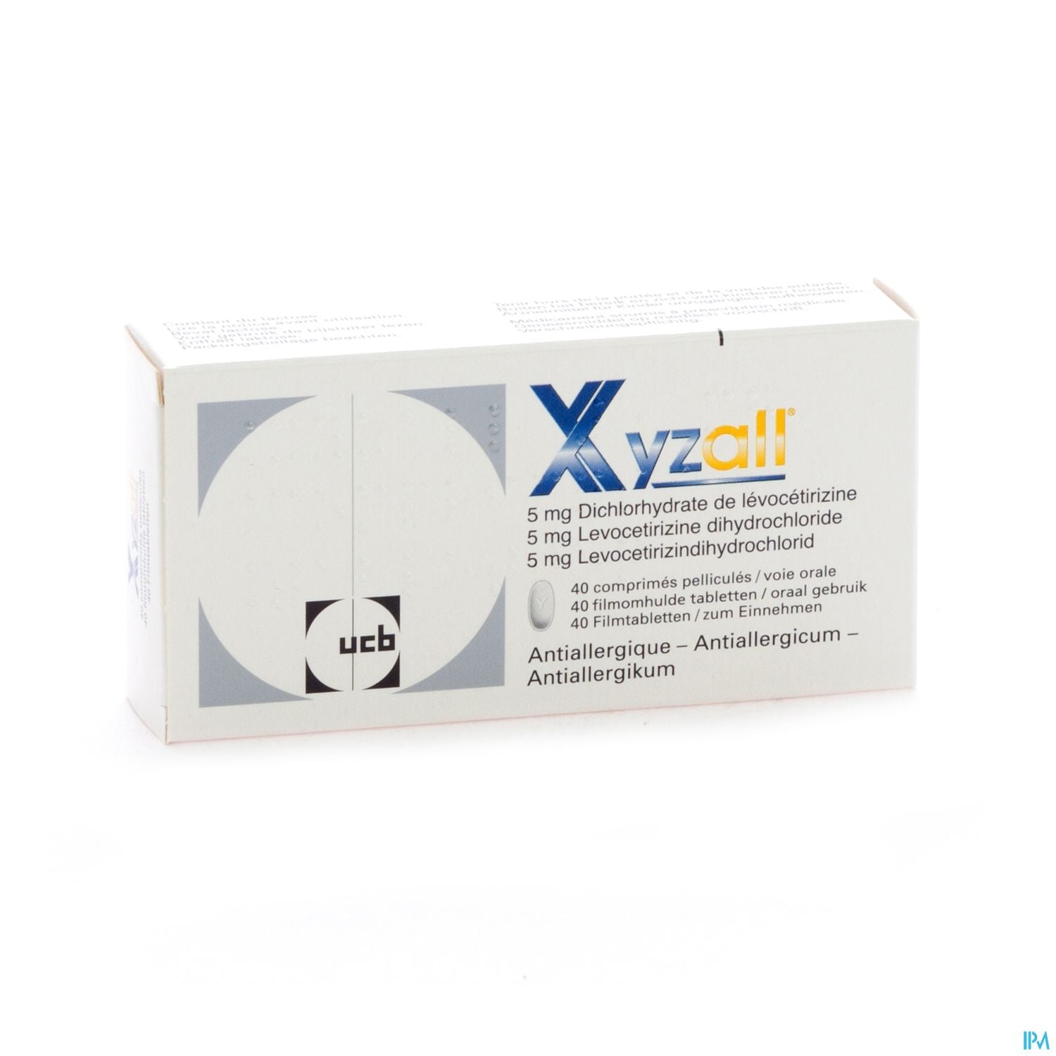 Xyzall 5 mg | 40 comprimés pelliculés | Allergie – BENU