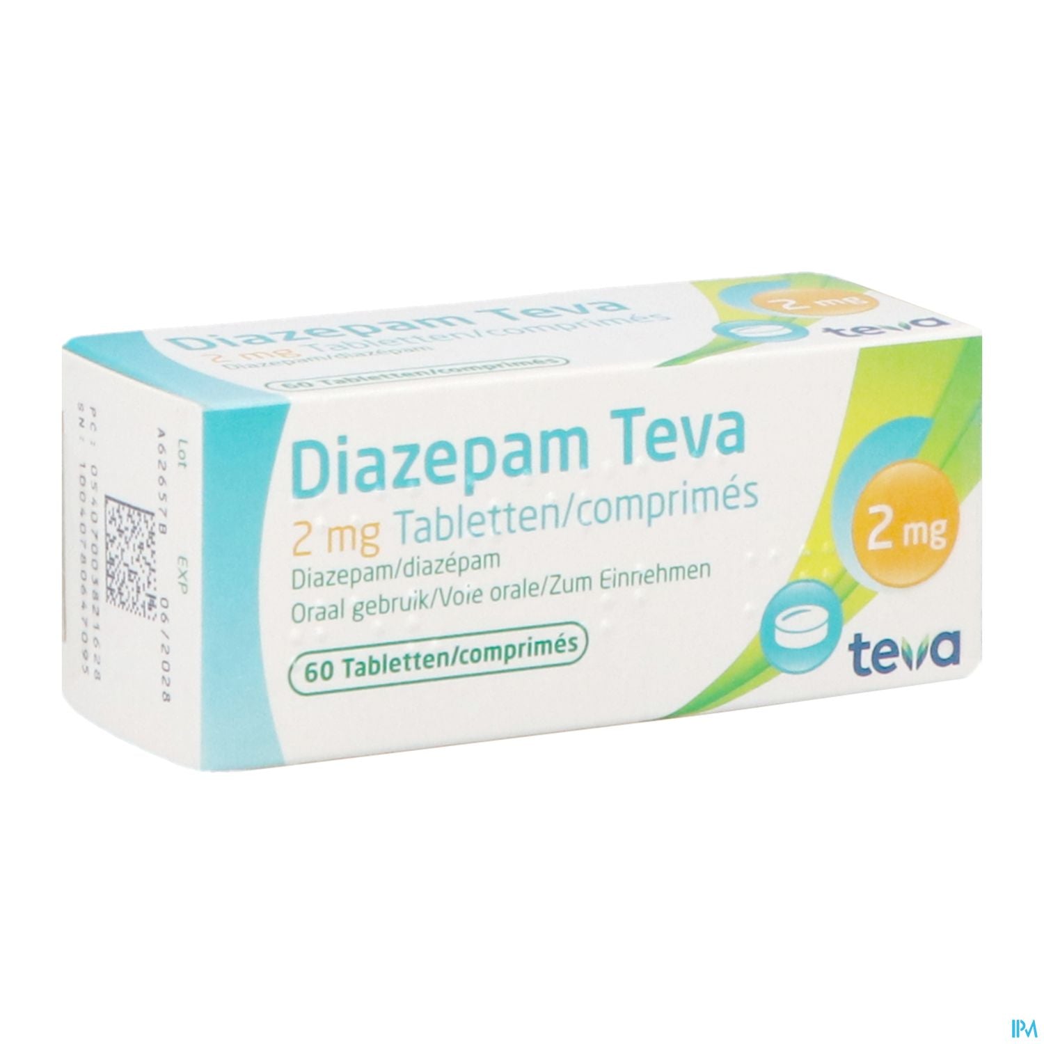 Diazepam Teva 2mg | 60 tabletten | Angst en spierontspanner – BENU