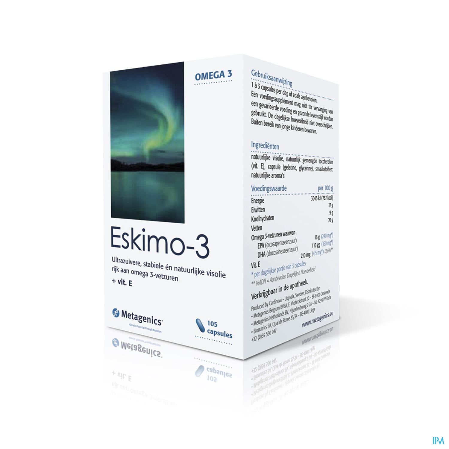 Metagenics Eskimo-3 | 105 capsules 500mg | Omega-3 supplement – BENU