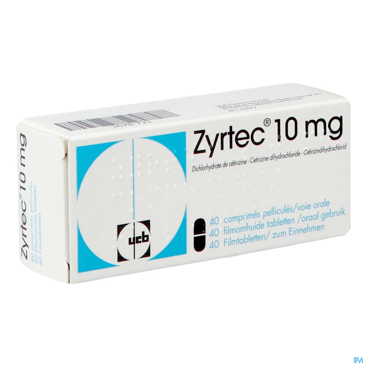 Zyrtec 10mg | 40 filmomhulde tabletten | Allergie – BENU