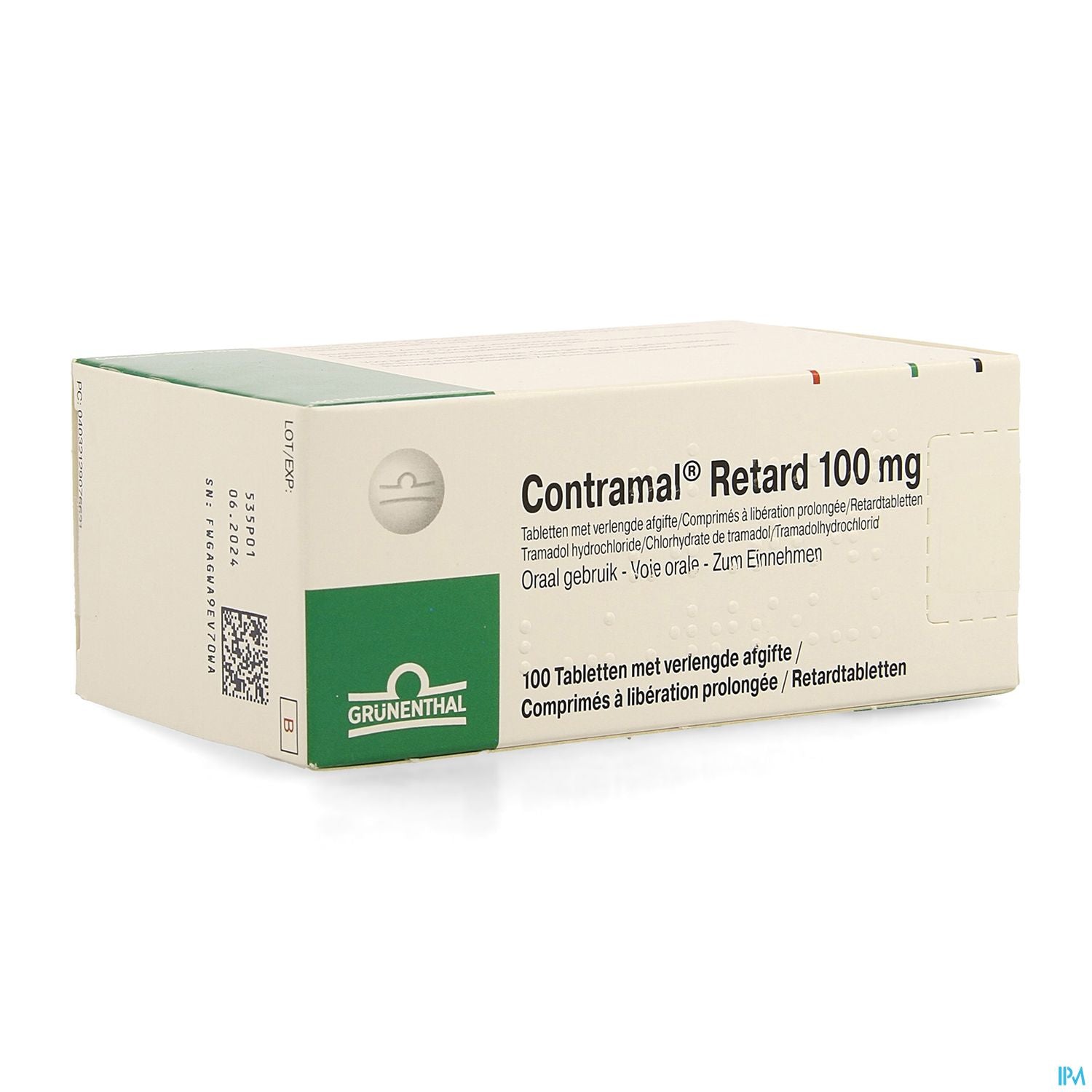 Contramal Retard 100mg | 100 tabletten verlengde werking | Pijnstiller ...