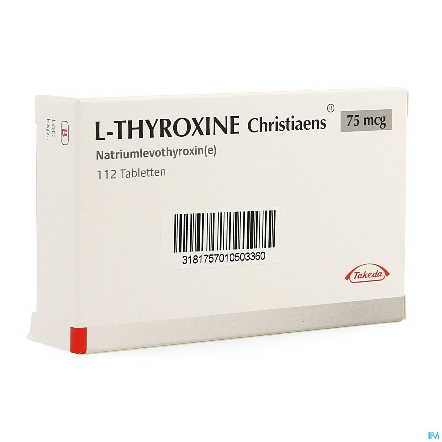 L-Thyroxine Christiaens 75 µg | 112 tabletten | Schildklierhormoon – BENU